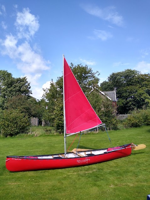 Hou Prospector Canoe with Solway Dory Sailing Rig - Open Canoe Sailing ...