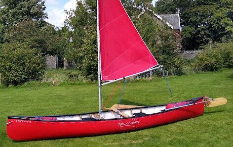 Hou Prospector Canoe with Solway Dory Sailing Rig - Open Canoe Sailing ...
